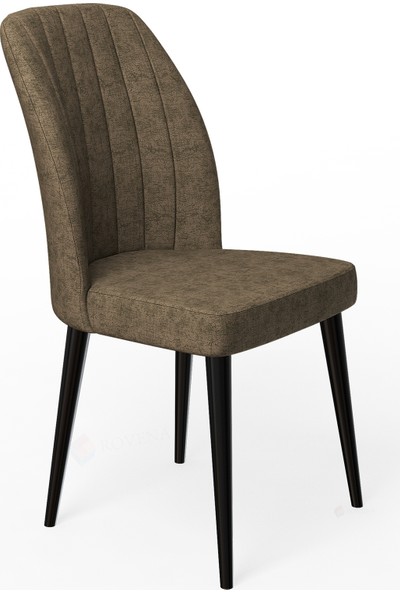 Rovena West Serisi 6 Adet Sandalye, Siyah Gürgen Ayaklı Mutfak Sandalyesi