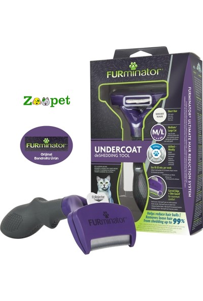 Furminator Kısa Tüylü Kedi Tarağı ( Medium/large ) Furminator Kısa Tüylü Kedi Tarağı ( Medium/large )