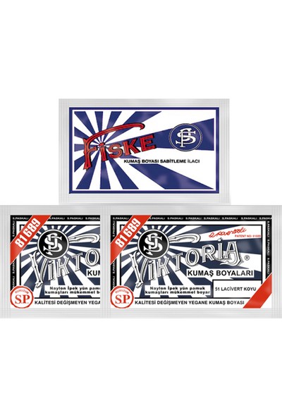 Viktoria Kumaş Boyası Kot Boyası 51 Koyu Lacivert 2'li - Fiske Sabitleyici