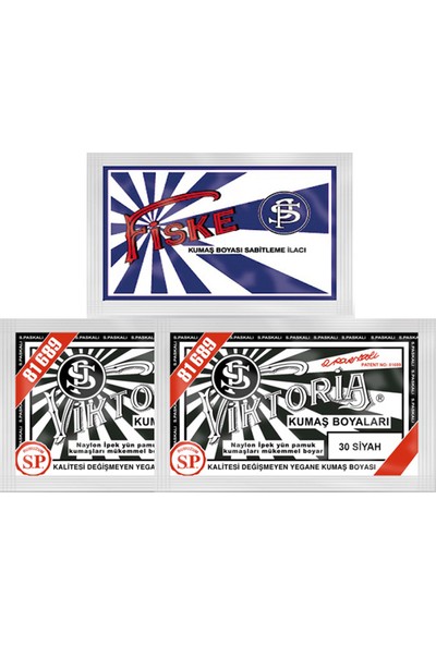 Viktoria Kumaş Boyası Kot Boyası 30 Siyah 2'li - Fiske Sabitleyici