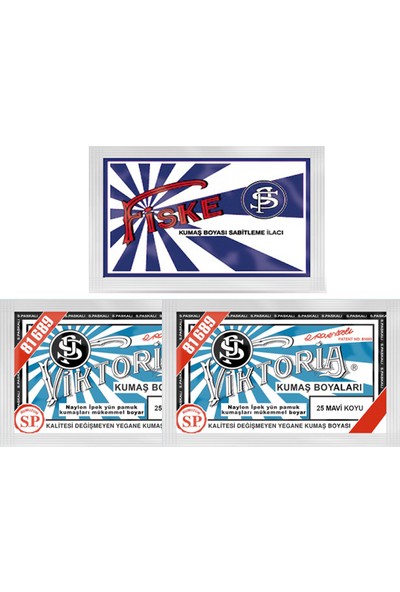 Viktoria Kumaş Boyası Kot Boyası 25 Koyu Mavi 2'li - Fiske Sabitleyici