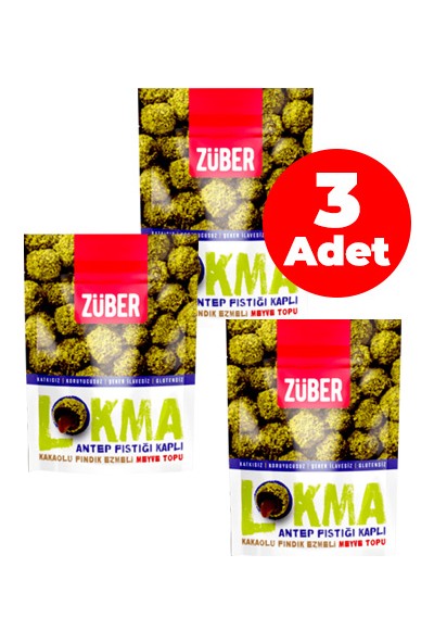 Züber Antep Fıstığı Kaplı Kakaolu Meyve Topu 96 gr - 3'lü