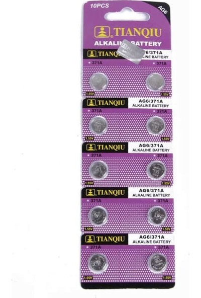 Tıanqıu Ag6 LR920/371 Alkalin 10'lu Düğme Pil