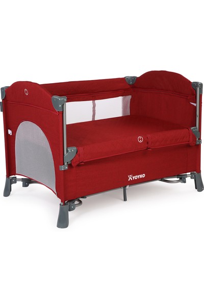 Yoyko Exclusive Comfort 8 in 1 Anne Yanı Park Yatak Oyun Parkı Bordo  70 x 110 cm