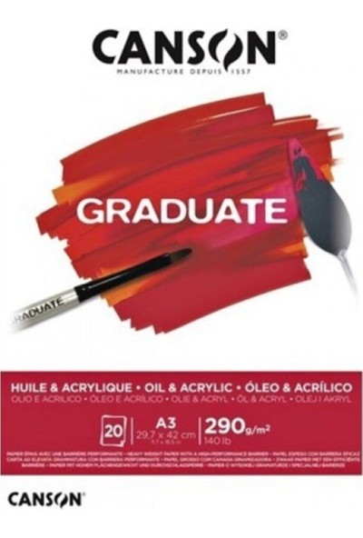 Canson Graduate Oil & Acrylic A3 30 Yaprak 290 gr Canson Graduate Oil & Acrylic A3 30 Yaprak 290 gr