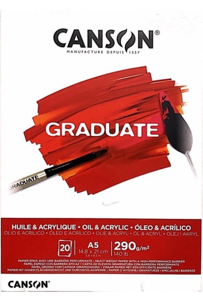 Graduate Akrilik - Yağlıboya Defteri A5 20 Yaprak 290 gr Graduate Akrilik - Yağlıboya Defteri A5 20 Yaprak 290 gr