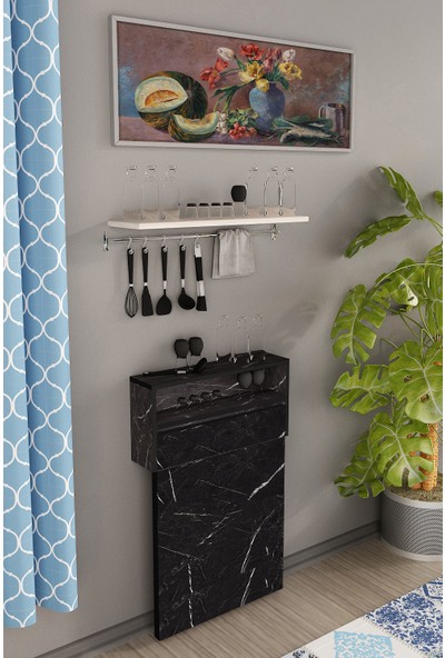 Dekorfim Petunya Çift Açılır Portatif Masa