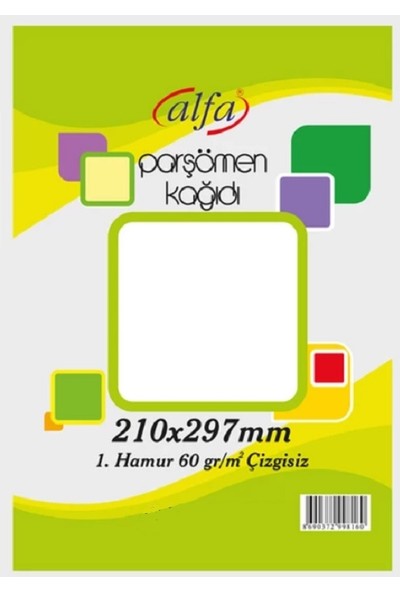 Alfa Defter 300 Adet Düz Standart Parşömen Kağıdı
