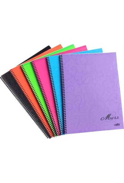 Alfa Defter 72 Yaprak A5 Çizgili Plastik Kapak Spiralli Defter Mars Alfa Defter 72 Yaprak A5 Çizgili Plastik Kapak Spiralli Defter Mars
