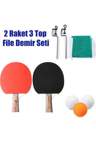 Liggo Masa Tenisi Raketi Seti File Demir 2 Raket 3 Top Seti Liggo Masa Tenisi Raketi Seti File Demir 2 Raket 3 Top Seti