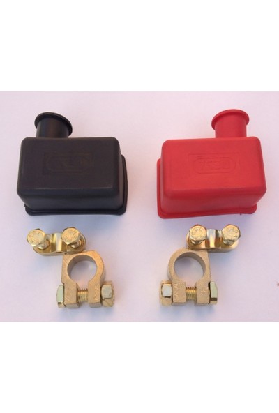 Saral Sarı Akü Kutup Başı Takımı - Koruma Plastik Kapaklı Saral Sarı Akü Kutup Başı Takımı - Koruma Plastik Kapaklı