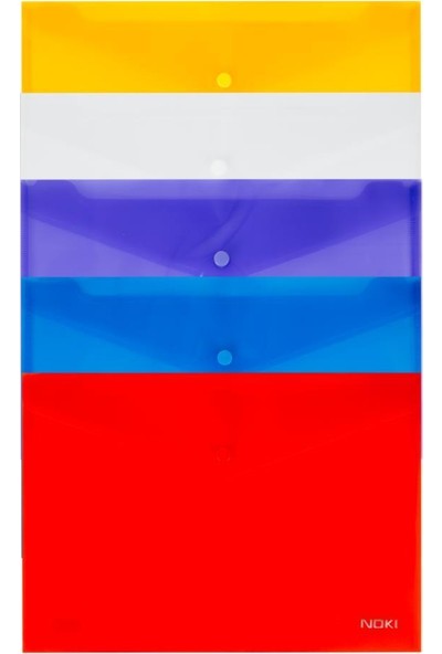 Noki A6 Çıtçıtlı Evrak Zarfı Karışık Renk 12'li