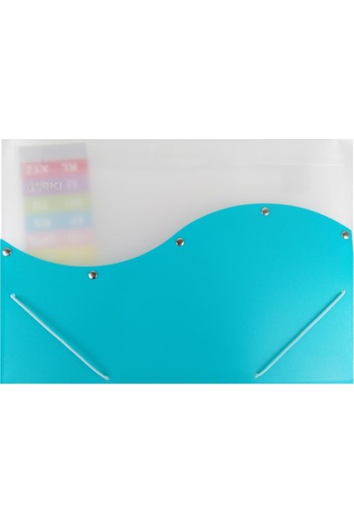 Noki S Seri 12 Bölmeli Lastikli Dosya Turkuaz