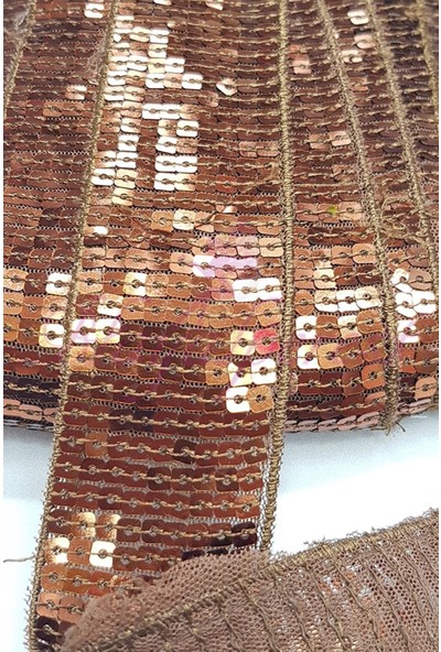 Hayalperest Boncuk Kahve Rengi Kare Pul Şerit 4 cm