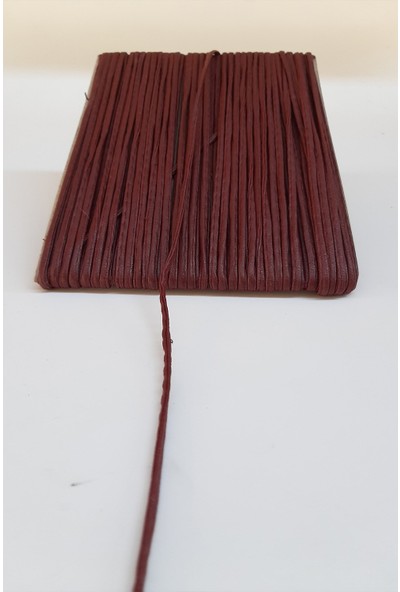 Hayalperest Boncuk Bordo Deri Şerit 0,5 cm