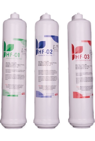 Özkanlar Kapalı Kasa Su Arıtma Üstten Çubuklu Filtre Seti Hf Serisi 3lü