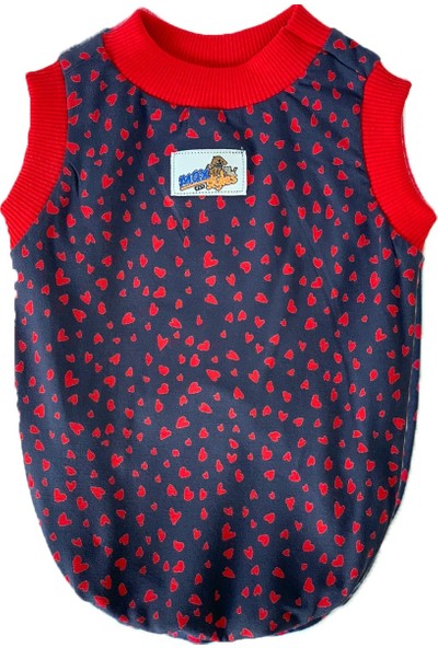 Maxstylespet Kalp Desenli Penye Atlet Kedi Köpek Kıyafeti