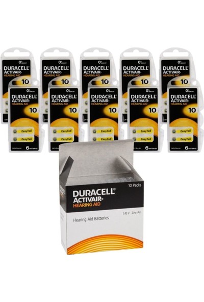 Duracell Activair 10 Kulaklık Pili 6'lı Blister 10 Paket