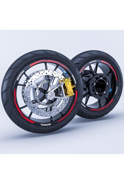 Çınar Extreme Honda Yazılı 3 Parçalı Reflektif Kırmızı Honda CBR 600RR Jant Şeridi Sticker