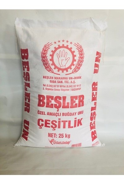 Beşler Un Pastalık Böreklik Un 25 kg Beşler Un Pastalık Böreklik Un 25 kg