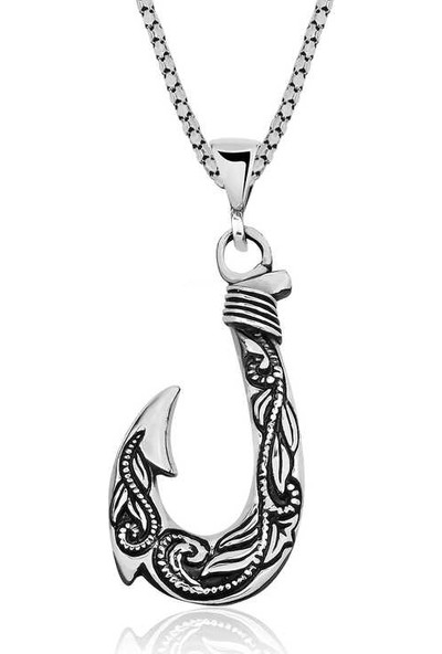 Gumush Gümüş Kanca Erkek Kolye