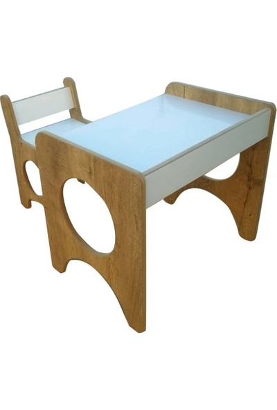 Yaz-Sil Yüzey Çocuk Ahşap Ders Masası ve Sandalye Takımı - 1 Masa 1 Sandalye