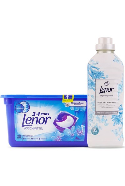 Kapsül Deterjan Nisan Tazeliği ve Derin 875 ml 35 Yıkama Yumuşatıcı Set Kapsül Deterjan Nisan Tazeliği ve Derin 875 ml 35 Yıkama Yumuşatıcı Set