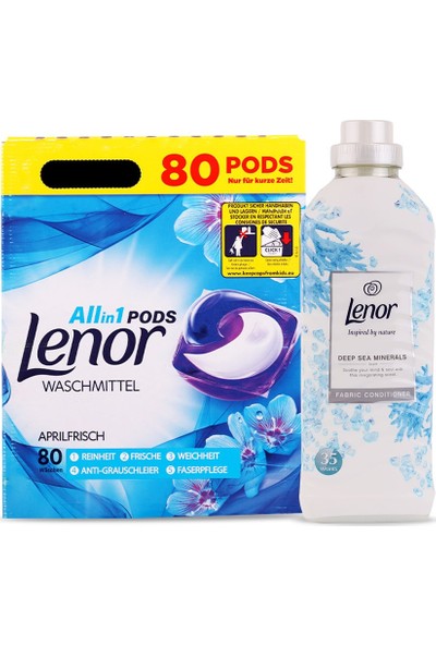 Hepsi 1 Arada Pods Sıvı Kapsül Deterjan Nisan Tazeliği 80 ve Derin 875 ml 35 Yıkama Yumuşatıcı Hepsi 1 Arada Pods Sıvı Kapsül Deterjan Nisan Tazeliği 80 ve Derin 875 ml 35 Yıkama Yumuşatıcı
