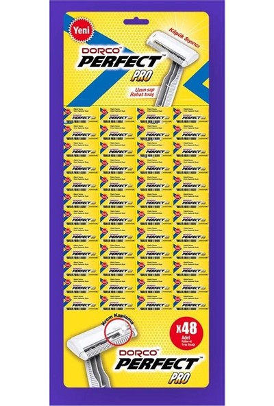 Dorco Tek Bıçaklı Jilet Tıraş Bıçağı Kartela 48'lı