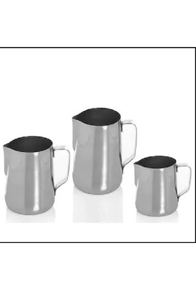 Şenel Çelik Süt Köpürtme Sürahisi Süt Potu Pitcher 3'Lü Barista Set
