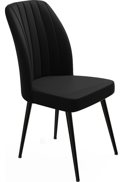 Rovena Riva Geniş Oturum Alanlı Sandalye Siyah Metal Ayaklı Rovena Riva Geniş Oturum Alanlı Sandalye Siyah Metal Ayaklı