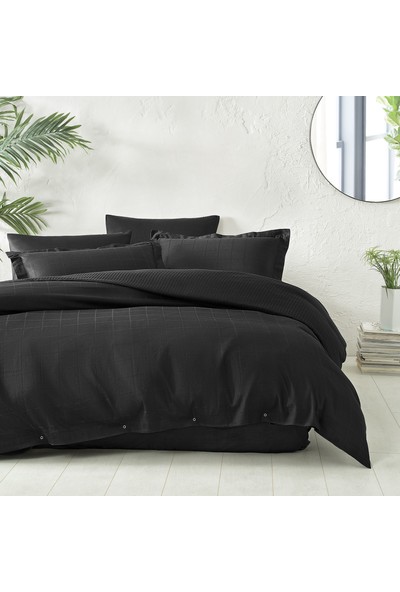 Yataş Bedding Destra Siyah Saten Çift Kişilik Nevresim Takımı