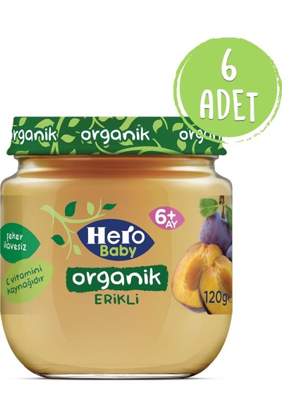 Hero Baby Erik Püreli Kavanoz Mama 120 gr x 6 adet Hero Baby Erik Püreli Kavanoz Mama 120 gr x 6 adet