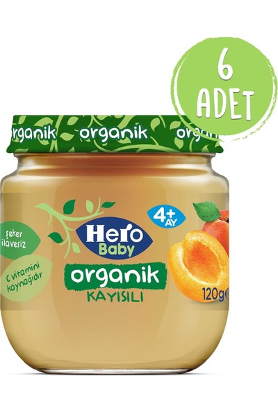 Hero Baby Kayısı Püreli Kavanoz Mama 120 gr 6 Adet