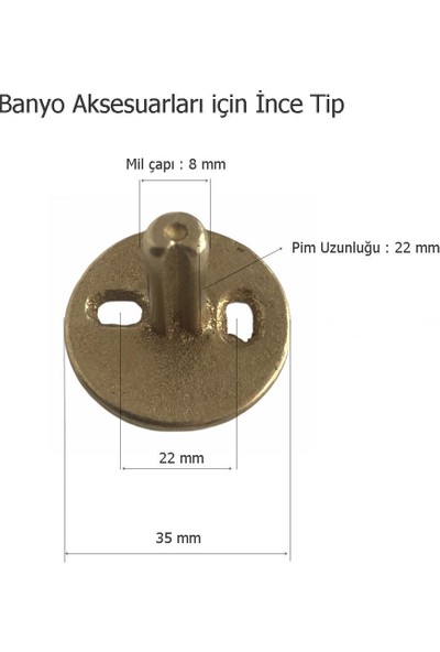 Eym Banyo Aksesuar Montaj Parçası Prinç Malzeme Ince Tip Kırılmama Garantili