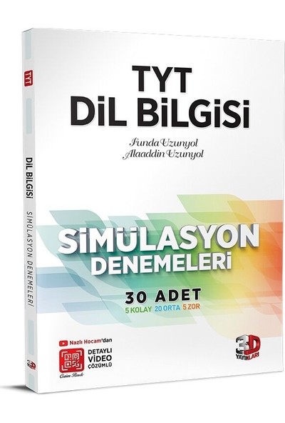 3D Yayınları TYT Dil Bilgisi Simülasyon Denemeleri Detaylı Video Çözümlü 3D Yayınları TYT Dil Bilgisi Simülasyon Denemeleri Detaylı Video Çözümlü