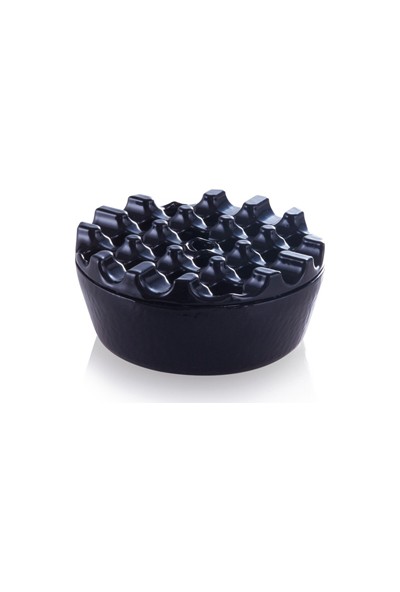 Hazan Cam Boğaziçi / Döküm Siyah Yuvarlak Küllük