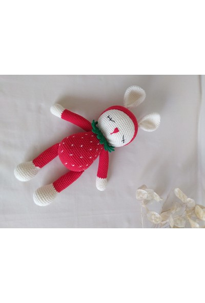 Servisi Gelsin El Yapımı Organik Amigurumi Çilek Uyku Arkadaşı