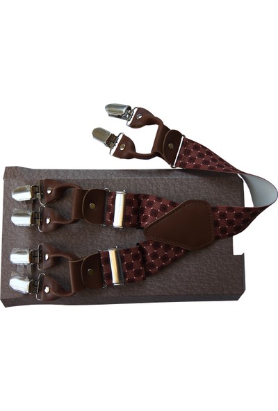 Kemer Sepeti Kahve Desenli Altı Klipsli Pantolon Askısı Kemer Sepeti Kahve Desenli Altı Klipsli Pantolon Askısı
