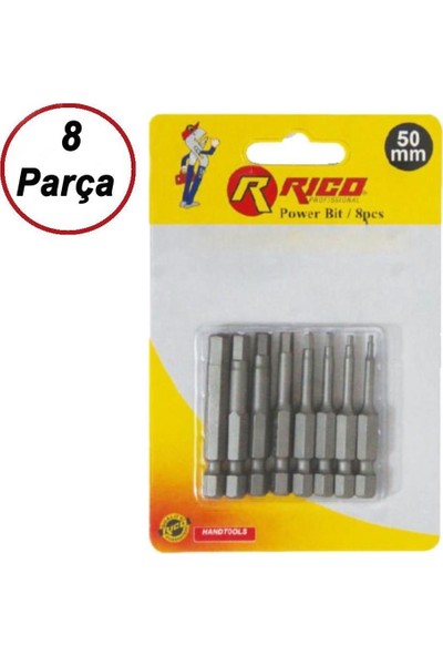 Rico 005-KK1132 Allen Alyan Bits Uç Seti 50 mm (8 Parça) Rico 005-KK1132 Allen Alyan Bits Uç Seti 50 mm (8 Parça)