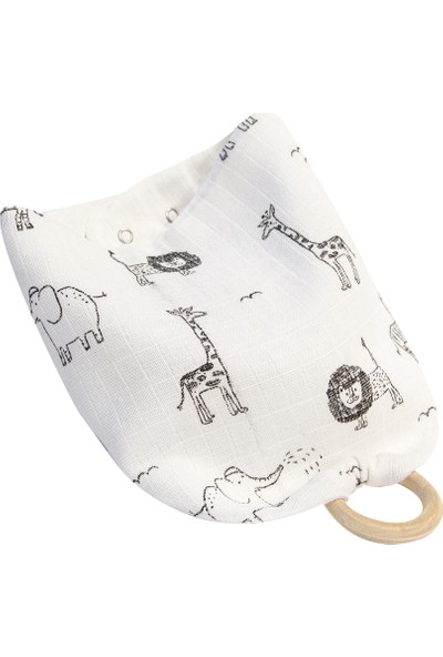 Baby Jem Babyjem Ahşap Dişlikli Müslin Mama Önlüğü Baby Jem Babyjem Ahşap Dişlikli Müslin Mama Önlüğü