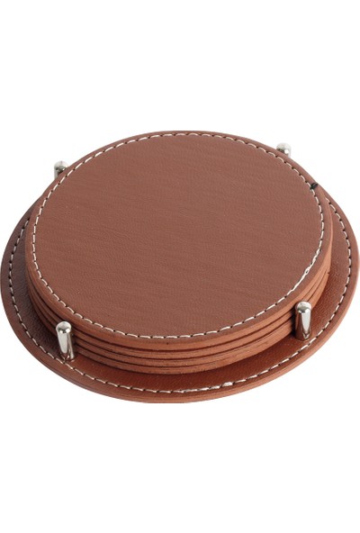 Mucito 4'lü Deri Bardak Altlığı