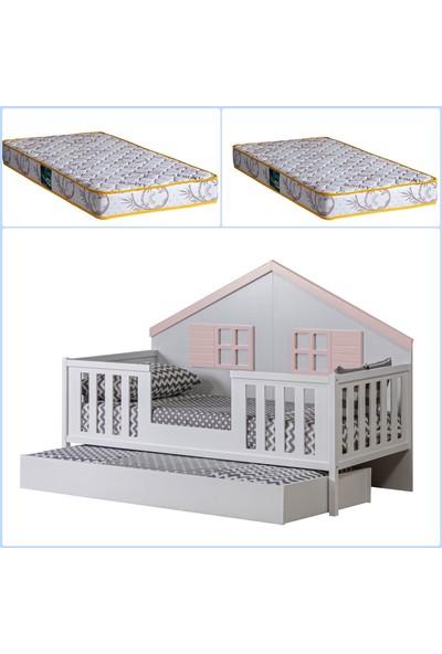Setay Montessori Karyola, Fethiye Montessori Yavrulu Yatak - Pembe + 2 Adet Comfort Yatak Setay Montessori Karyola, Fethiye Montessori Yavrulu Yatak - Pembe + 2 Adet Comfort Yatak
