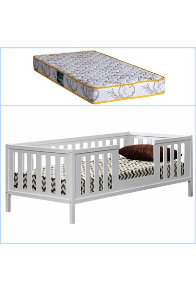 Setay Montessori Karyola, Berlin Montessori Yatak - Beyaz + 1 Adet Comfort Yatak Setay Montessori Karyola, Berlin Montessori Yatak - Beyaz + 1 Adet Comfort Yatak