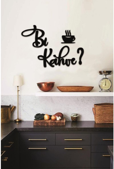 Ps Stickers Bi Kahve 3 mm Mdf Duvar Süsü Dekoratif Yazı Ahşap Süs Ahşap Tablo