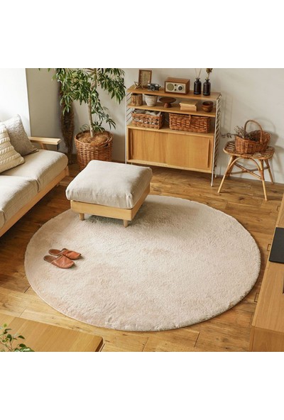 Elmas Halı Vizon Yuvarlak Peluş Post Pofuduk Halı Elmas Halı Vizon Yuvarlak Peluş Post Pofuduk Halı