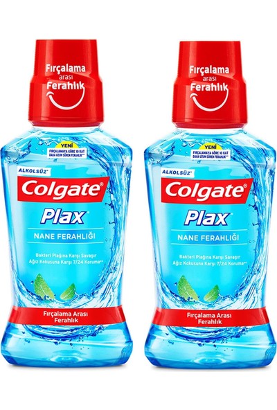 Colgate Plax Nane Ferahlıgı Agız Bakım Suyu 250 ml x 2 Colgate Plax Nane Ferahlıgı Agız Bakım Suyu 250 ml x 2