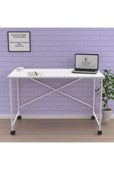 Kenzlife ofis masası momoko 075x130x40 byzbyz tekerlekli Kenzlife ofis masası momoko 075x130x40 byzbyz tekerlekli