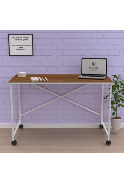 Kenzlife ofis masası momoko 075x130x60 cvzbyz tekerlekli Kenzlife ofis masası momoko 075x130x60 cvzbyz tekerlekli