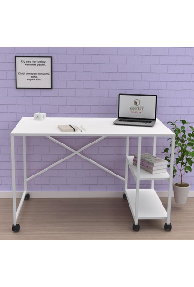 Kenzlife ofis masası miyako 075x110x60 byzbyz tekerlekli